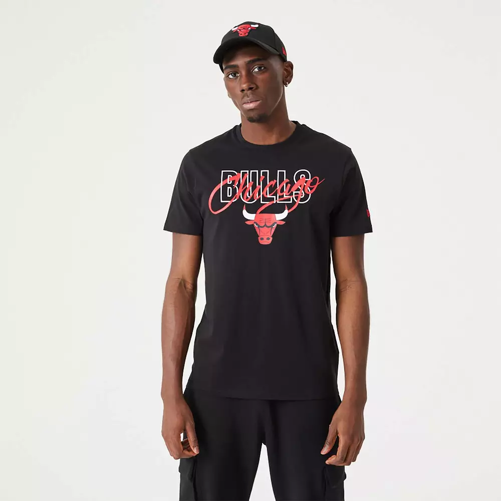 New Era - New Era Chicago Bulls NBA Script T-Shirt 'Black' - NBA