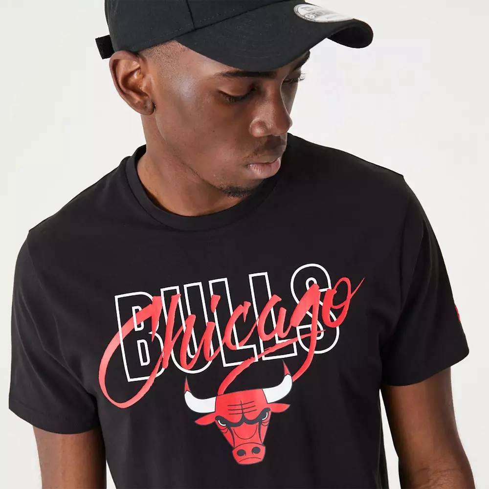 New Era - New Era Chicago Bulls NBA Script T-Shirt 'Black' - NBA