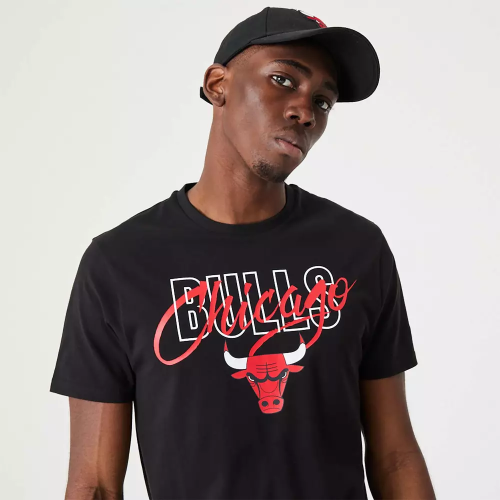 New Era - New Era Chicago Bulls NBA Script T-Shirt 'Black' - NBA