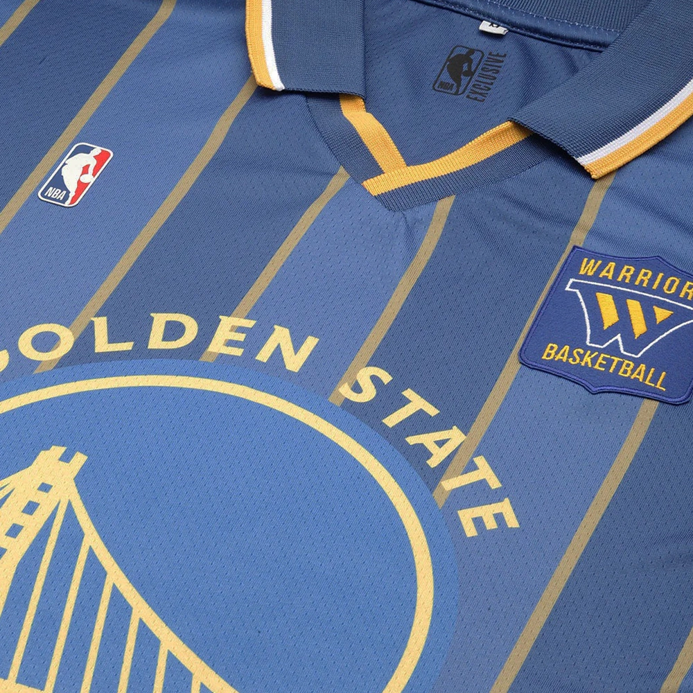 NBA - NBA: Golden State Warriors Vintage Oversized Polo T-shirt 'Blue ...