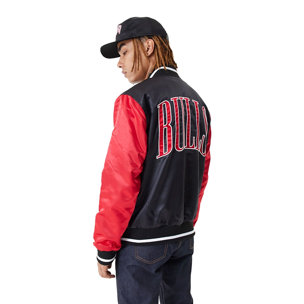 New Era - New Era Chicago Bulls NBA Satin Bomber Jacket 'Black' - NBA