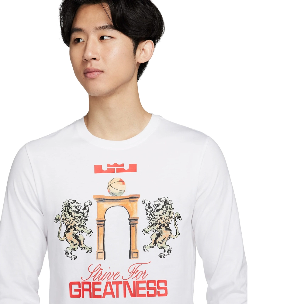 Nike - NIKE LEBRON JAMES LONG-SLEEVE T-SHIRT 'WHITE' - NBA