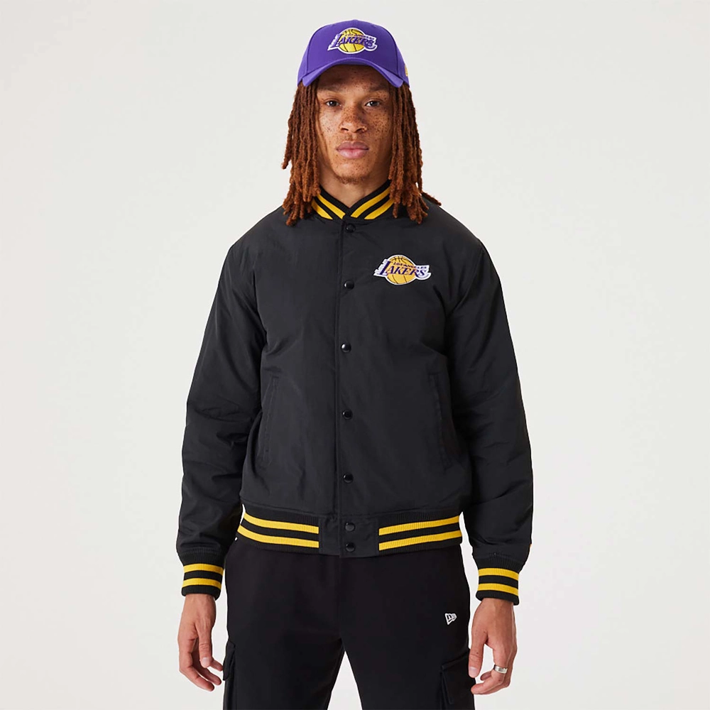 New Era - New Era Los Angeles Lakers NBA Script Bomber Jacket 'Black' - NBA