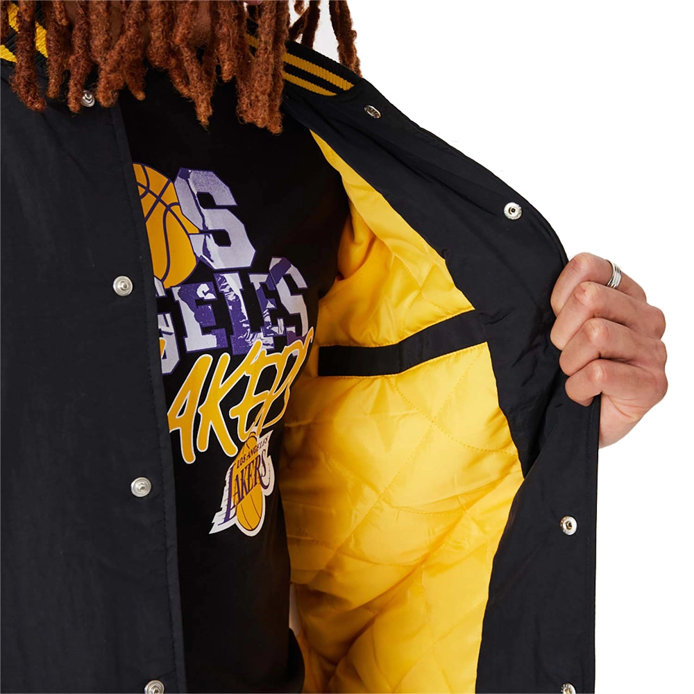 New Era - New Era Los Angeles Lakers NBA Script Bomber Jacket 'Black' - NBA