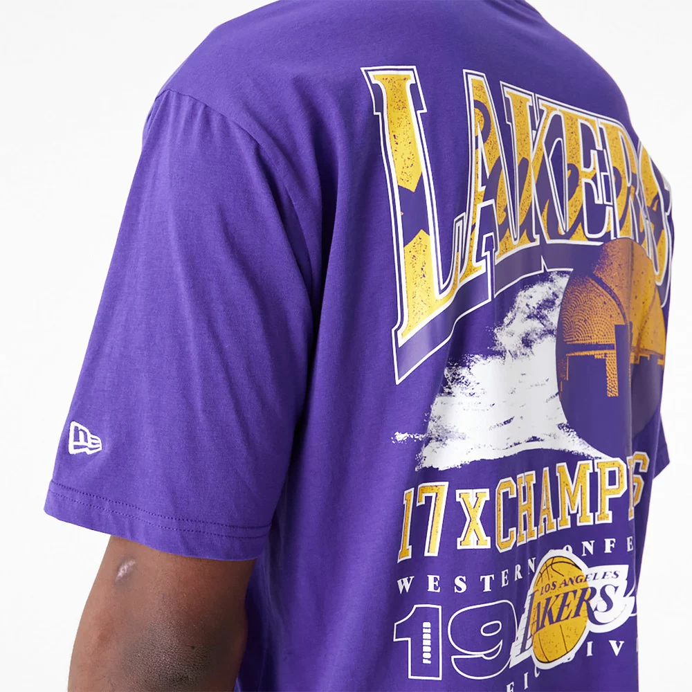 New Era - New Era Los Angeles Lakers NBA Championship Oversized T-Shirt ...
