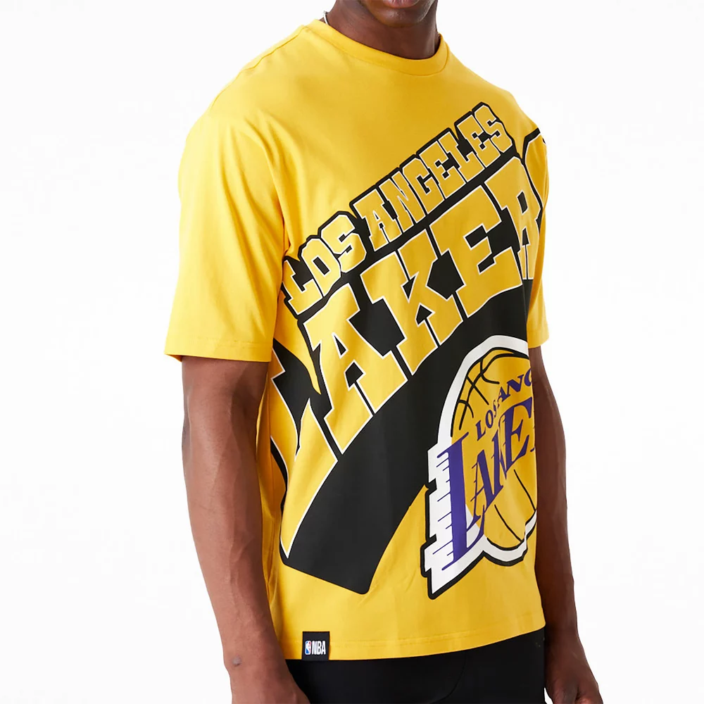 New Era - New Era Los Angeles Lakers NBA Large Wordmark Dark Oversized ...