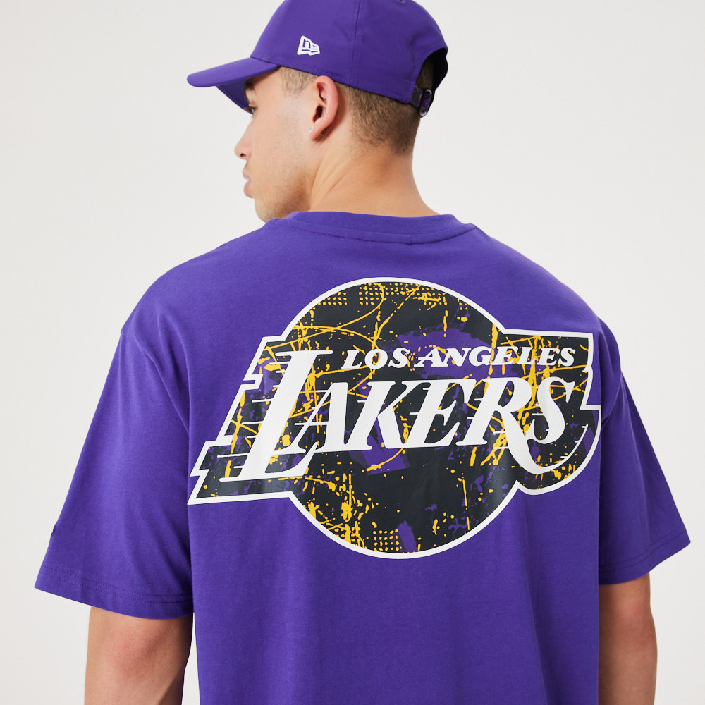 New Era - New Era Los Angeles Lakers NBA Infill Team Logo Oversized T ...