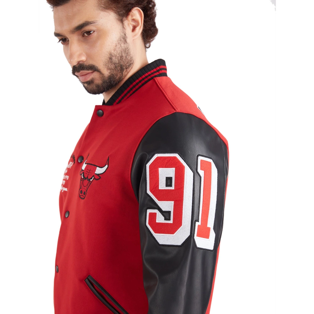 NBA - NBA Dennis Rodman Chicago Bulls Varsity Jacket 'Red' - NBA