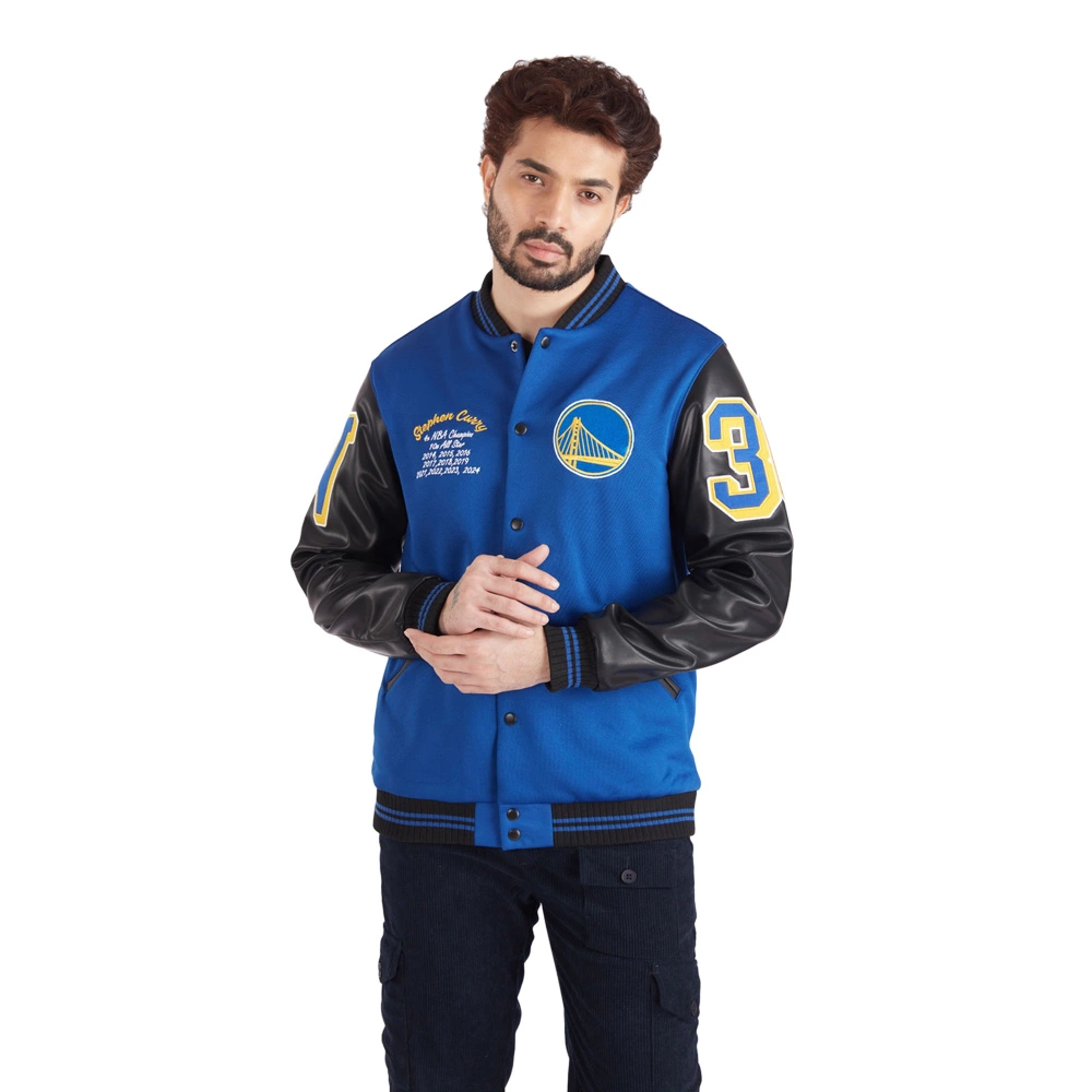 NBA - NBA STEPHEN CURRY GOLDEN STATE WARRIORS VARSITY JACKET 'BLUE' - NBA