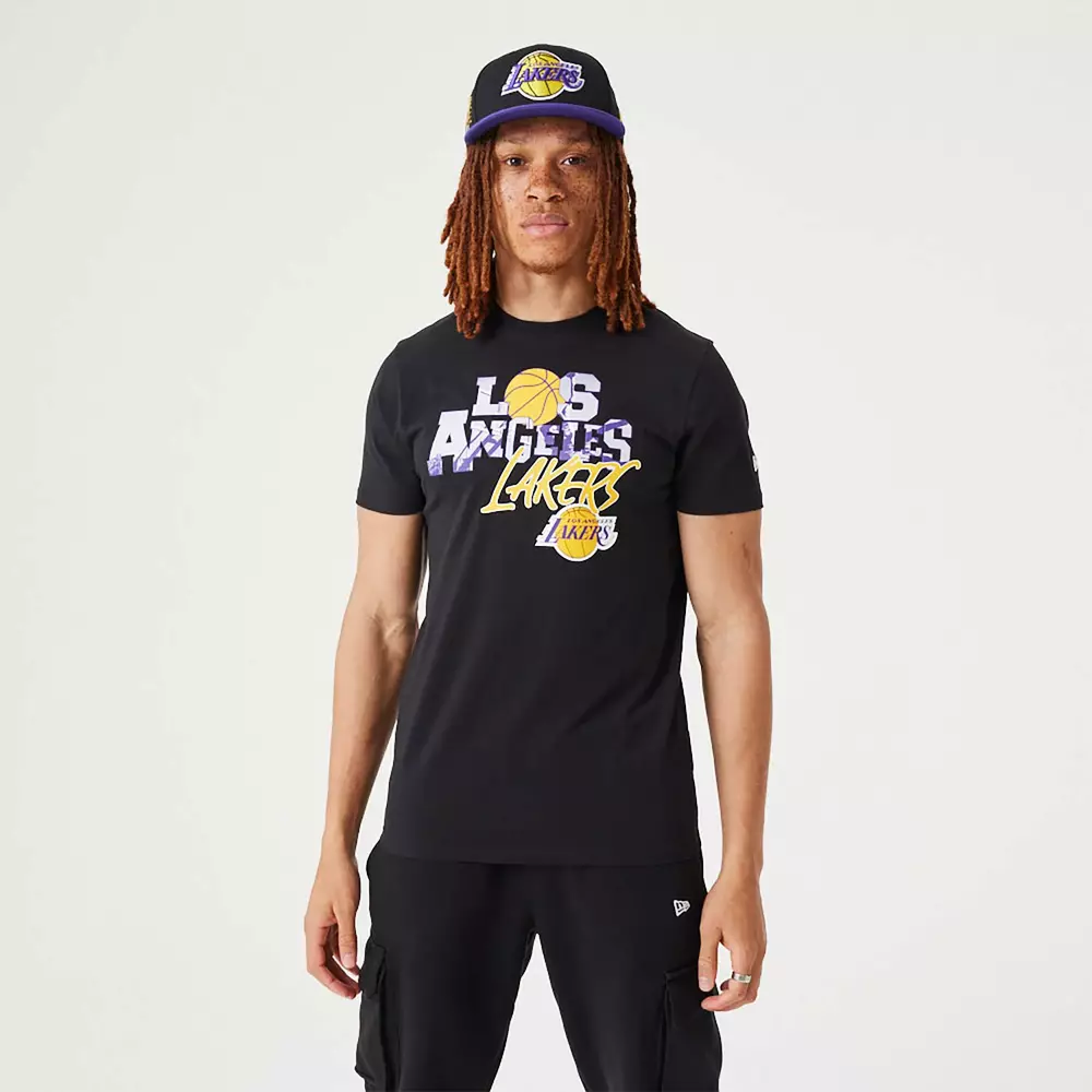 New Era - New Era Los Angeles Lakers NBA Infill Graphic T-Shirt 'Black ...
