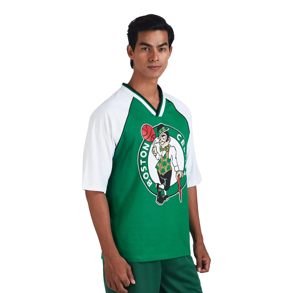 NBA - NBA Boston Celtics Contrast Colour Oversized T-Shirt 'Green' - NBA