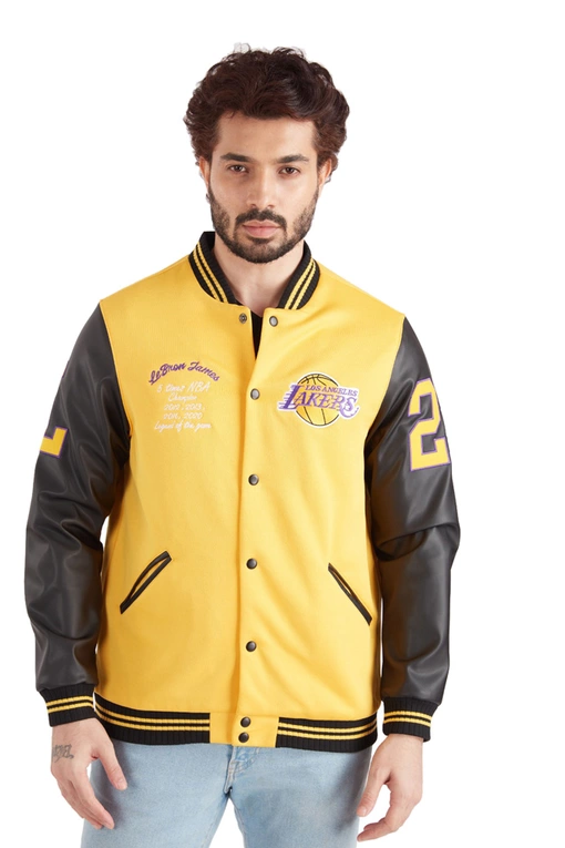 NBA - NBA Lebron James Los Angeles Lakers Varsity Jacket 'Yellow' - NBA