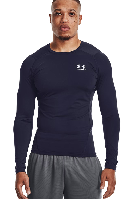 Under Armour - UA Heatgear Long Sleeve Compression T-Shirt 'Navy Blue ...